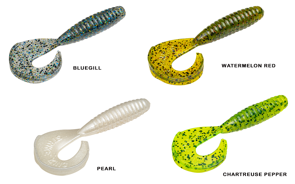 Strike King Rage Grub Artificiali Pesca Spinning Lago Fiume Black Bass